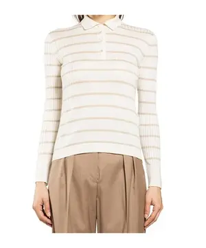 Max Mara Striped Knitted Polo Shirt