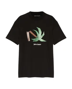 Palm Angels Broken Palm Print T-shirt - Black