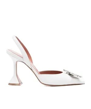 Amina Muaddi Open-toe High-heeled Sandals With Crystal Embellishments
