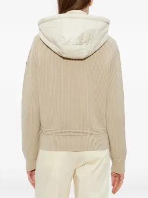 Moncler Quilted Cardigan With Drawstring Hood - Snow-white