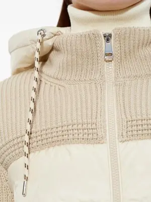 Moncler Quilted Cardigan With Drawstring Hood - Snow-white