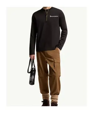 Moncler Logo Long Sleeve Cotton T-shirt