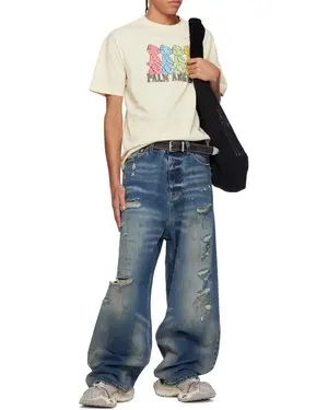 Palm Angels Crossroads Bears Printed Crewneck T-shirt