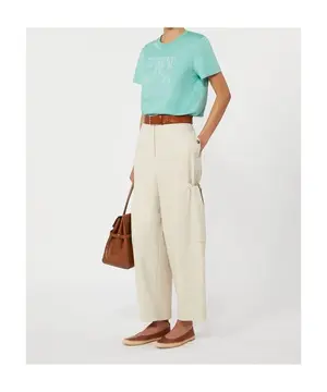 Max Mara Giovane Embroidered Logo T-shirt - Aqua