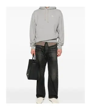Burberry Checked Sleeve Drawstring Hoodie