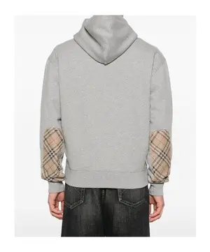 Burberry Checked Sleeve Drawstring Hoodie