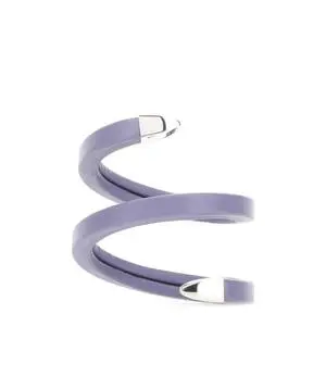 Bottega Veneta Wrap Cuff Bracelet With Silver Hardware - Purple