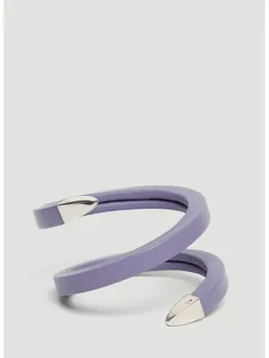 Bottega Veneta Wrap Cuff Bracelet With Silver Hardware - Purple