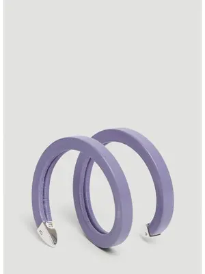 Bottega Veneta Wrap Cuff Bracelet With Silver Hardware - Purple