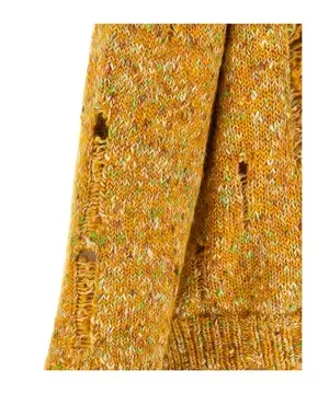 R13 Distressed Knitted V-neck Cardigan