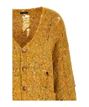 R13 Distressed Knitted V-neck Cardigan