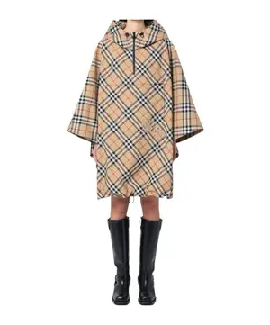 Burberry Checked Hooded Cape