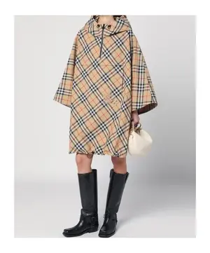 Burberry Checked Hooded Cape