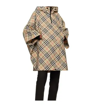 Burberry Checked Hooded Cape