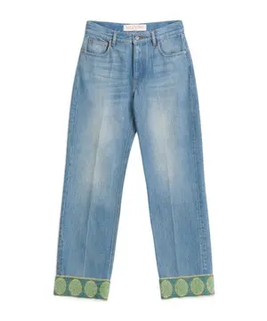 Valentino Garavani Logo-patch Straight Leg Jeans