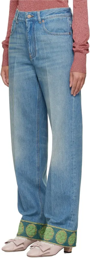 Valentino Garavani Logo-patch Straight Leg Jeans
