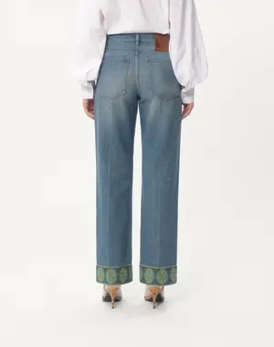 Valentino Garavani Logo-patch Straight Leg Jeans