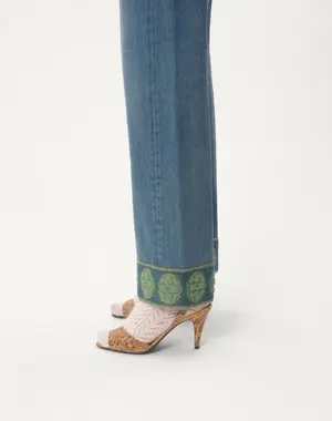Valentino Garavani Logo-patch Straight Leg Jeans