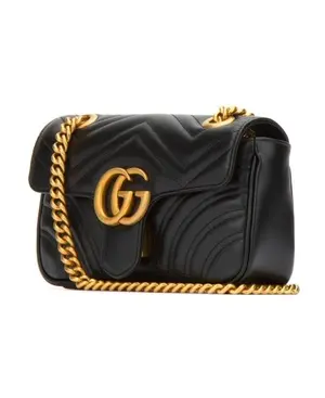 Gucci Gg Marmont Matelassé Mini Shoulder Bag - Black