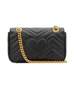 Gucci Gg Marmont Matelassé Mini Shoulder Bag - Black