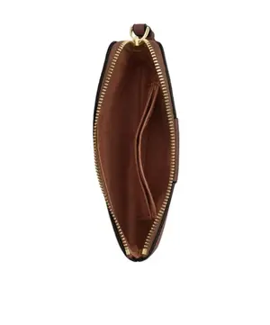 COACH Signature Canvas Corner Zip Wristlet - Brown