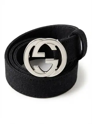 Gucci Interlocking G Buckle Belt - Black