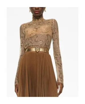 Dolce & Gabbana Lace High-neck Blouse - Nude