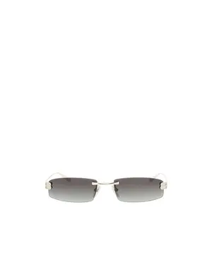 Balenciaga Gossip Rectangle Frame Sunglasses - Silver