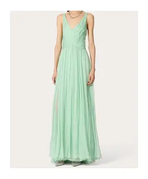 Valentino Garavani Sleeveless V-neck Evening Dress