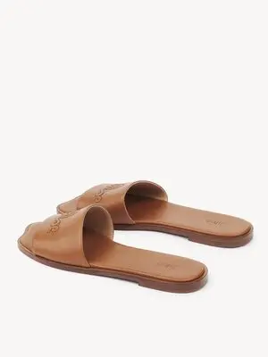 Chloé Soleil Flat Sandals - Ginger Brown