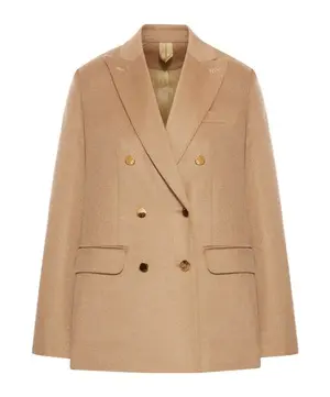 Max Mara Pesche Double-breasted Long-sleeved Blazer - Camel