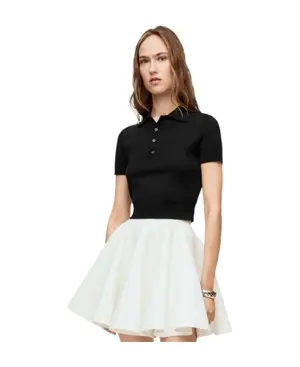 Loewe Cropped Silk Polo Sweater