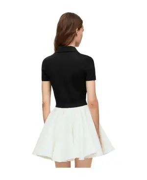 Loewe Cropped Silk Polo Sweater
