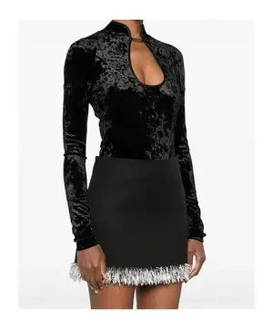 Versace Keyhole Long-sleeve Top