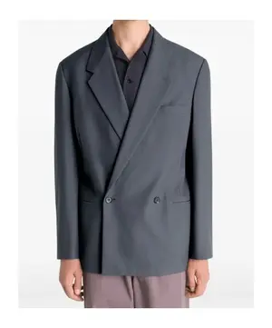 LEMAIRE Double-breasted Oversized Blazer - Anthracite
