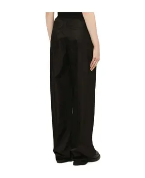 Prada Logo Waistband Wide-leg Trousers