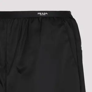 Prada Logo Waistband Wide-leg Trousers