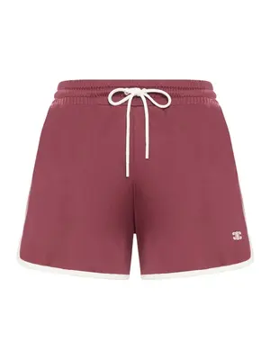 Celine Mini Jogger Shorts In Double Face Jersey - Red