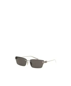 Balenciaga Gossip Rectangular Rimless Sunglasses - Silver