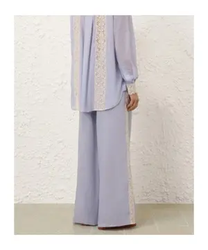 Zimmermann Everley Lace-trimmed Wide-leg Trousers