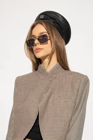 Valentino Garavani Rectangular Frame Sunglasses With Double Nose Bridge - Gray