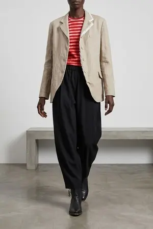 Comme Des Garçons Lace Detailed Linen Blazer