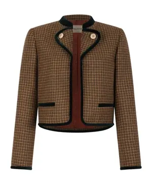 Valentino Garavani Houndstooth Crewneck Jacket