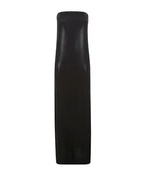 Norma Kamali Strapless Maxi Gown With Side Slit