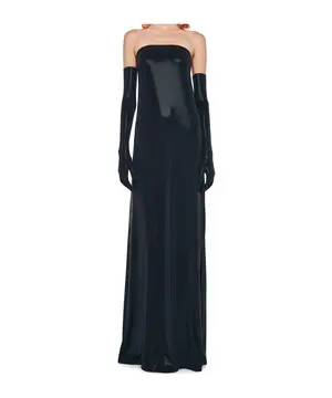 Norma Kamali Strapless Maxi Gown With Side Slit