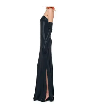 Norma Kamali Strapless Maxi Gown With Side Slit