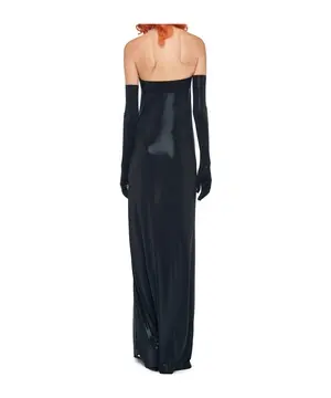 Norma Kamali Strapless Maxi Gown With Side Slit