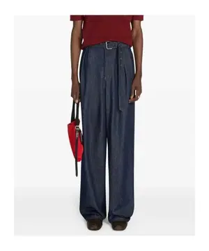 Dries Van Noten Pleated Wide-leg Jeans