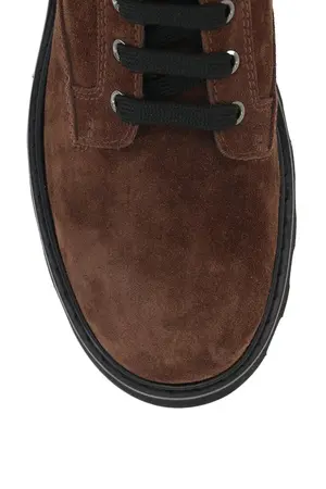 ROGER VIVIER Buckle-fastening Suede Combat Boots - Brown