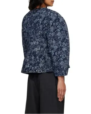 GANNI Floral-pattern Denim Blouse